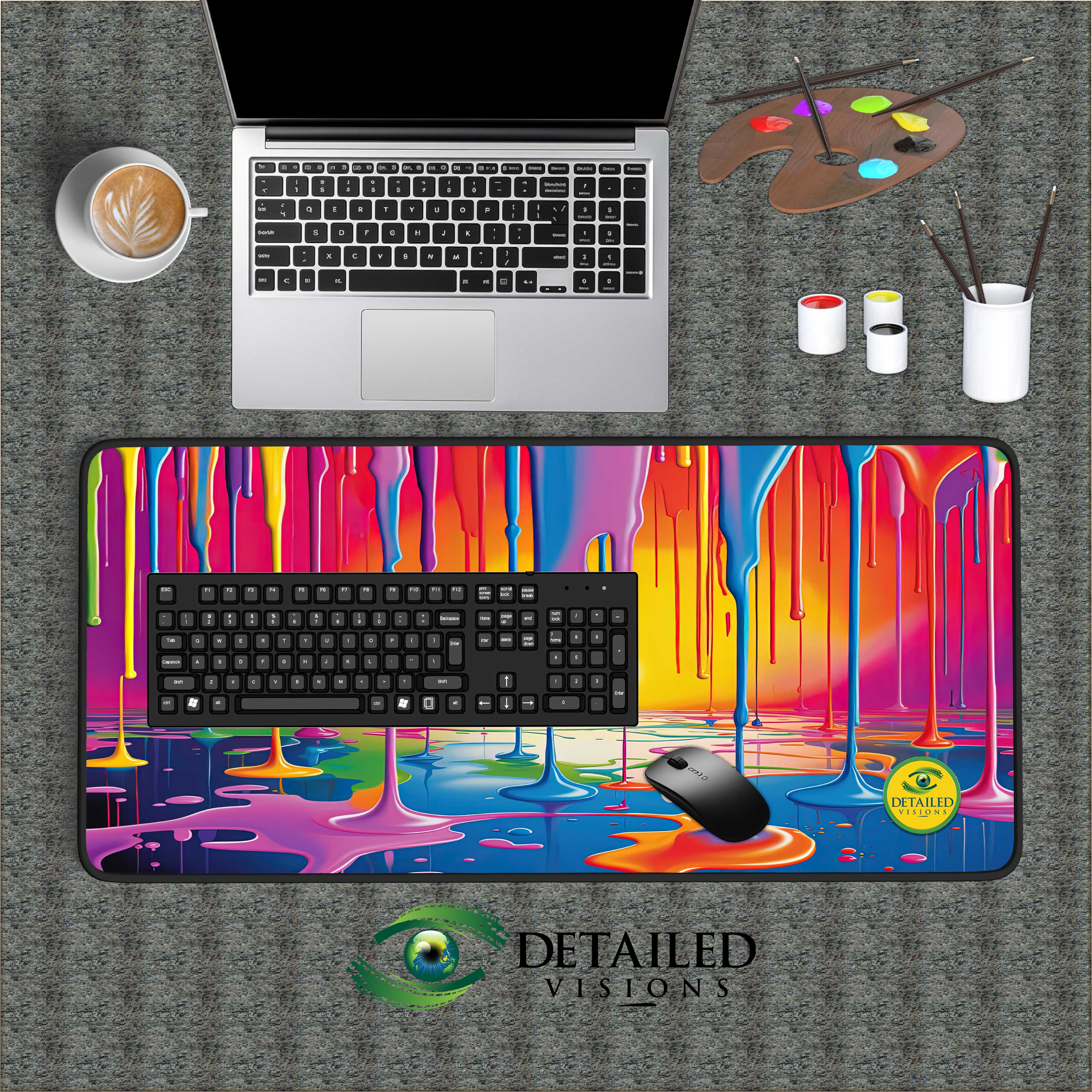 Dripping Wet Paint Gaming Pad Desk Mat – Detailed Visions,llc